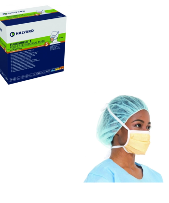 HALYARD FLUIDSHIELD* Level 3 Fog-Free Surgical Mask, Pleat-Style with ...